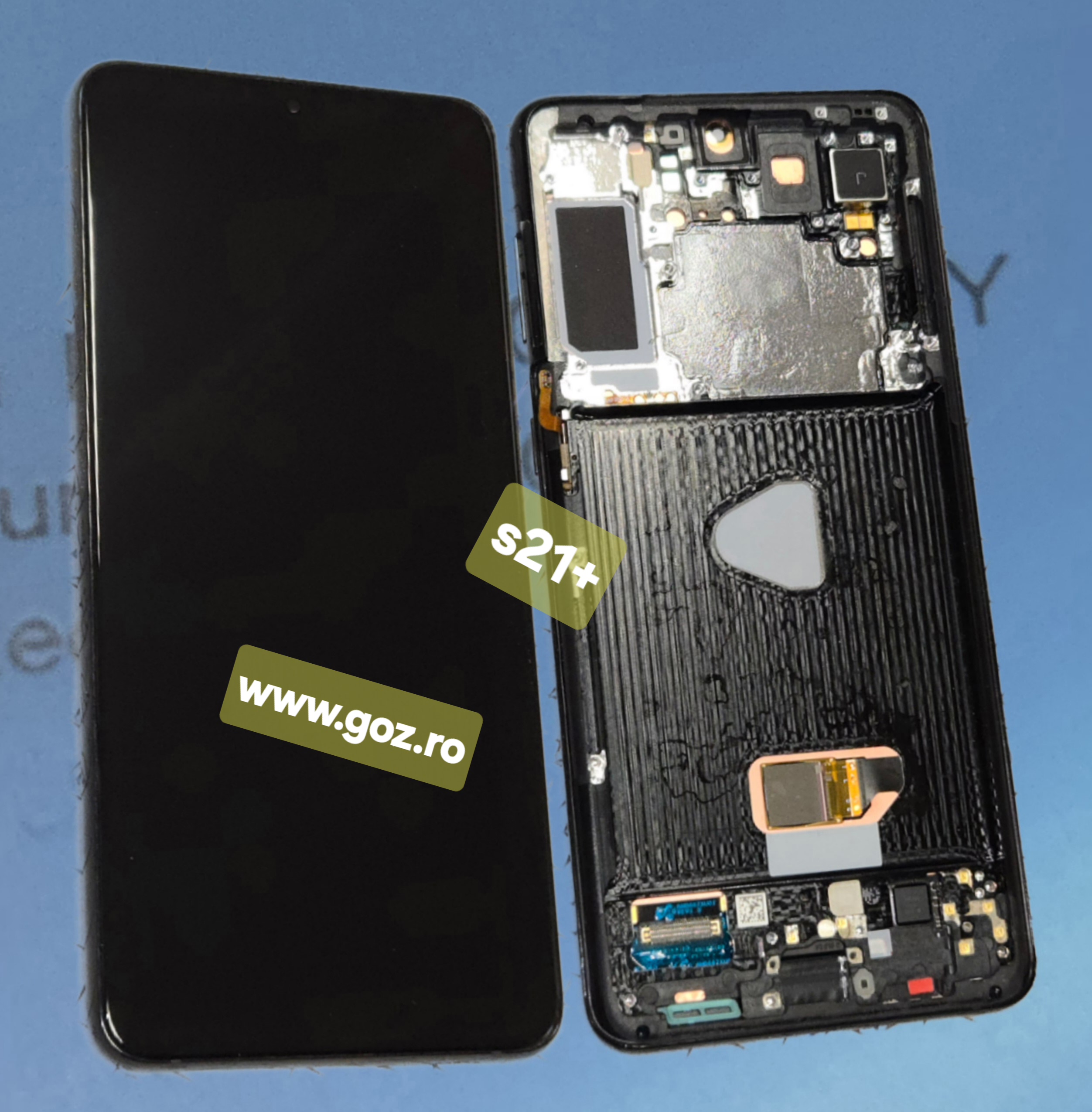 S21+/G996 Ecran/Display cu Rama,Negru Swap - GOZ - Piese si accesorii GSM